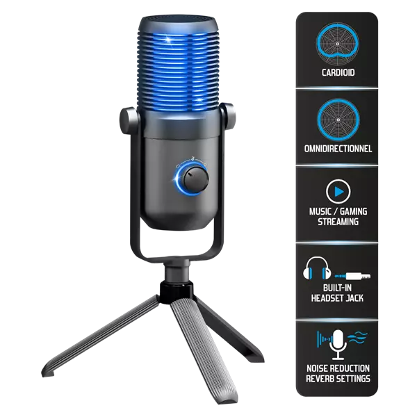 Spirit of Gamer Mikrofon - EKO 900 (USB, Cardioid, Omnidirekcionális ...