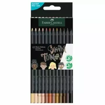Faber-Castell: Black Edition bőrtónusú ceruza szett - 12 db-os | pcx.hu