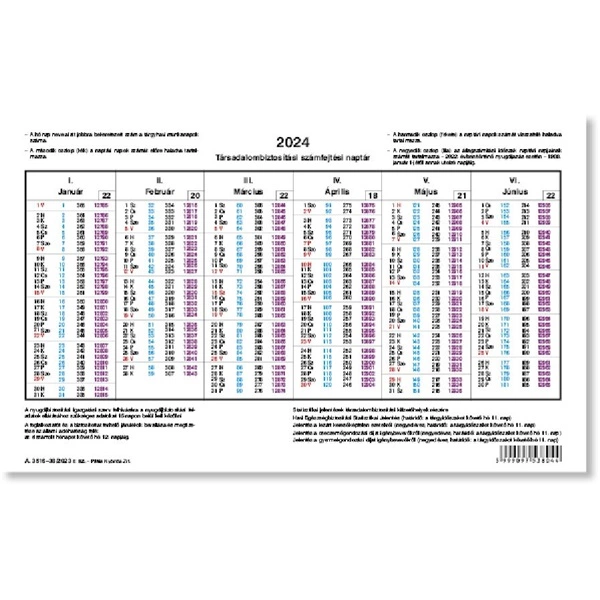 Nyomtatvány TB naptár 2024. A.3516-38/2024 | pcx.hu
