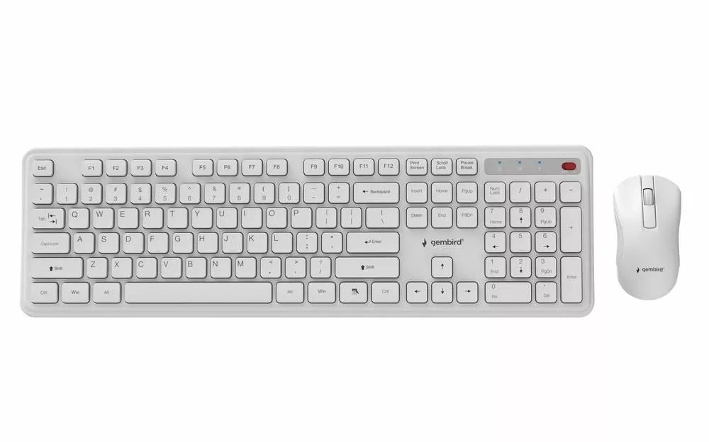 Gembird KBS-WPS-01 Slim Pro Business Wireless Keyboard Combo White US ...