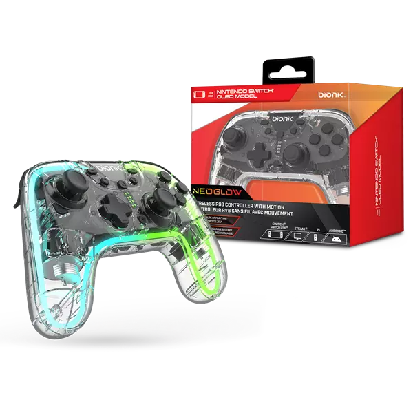 BIONIK Nintendo Switch Kiegészítő NeoGlow Vezeték Nélküli RGB ...