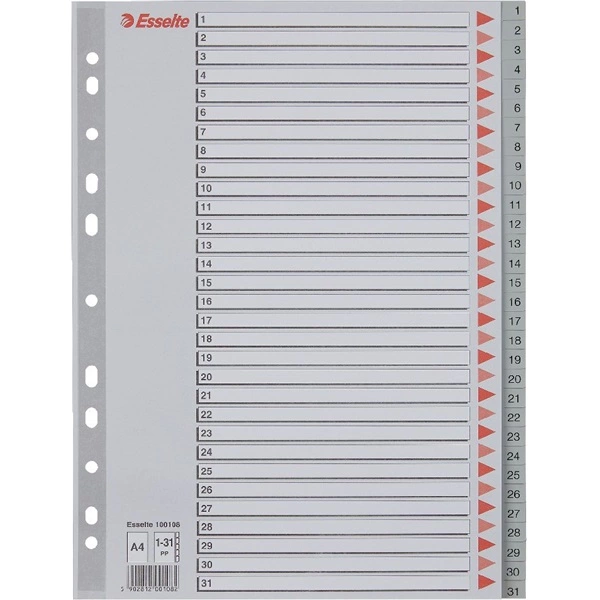 Esselte A4 1-31 műanyag regiszter 100108 | pcx.hu