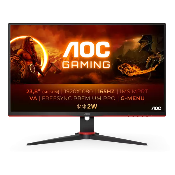 AOC Gaming 165Hz VA monitor 23.8" 24G2SAE/BK, 1920x1080, 16:9, 350cd/m2 ...