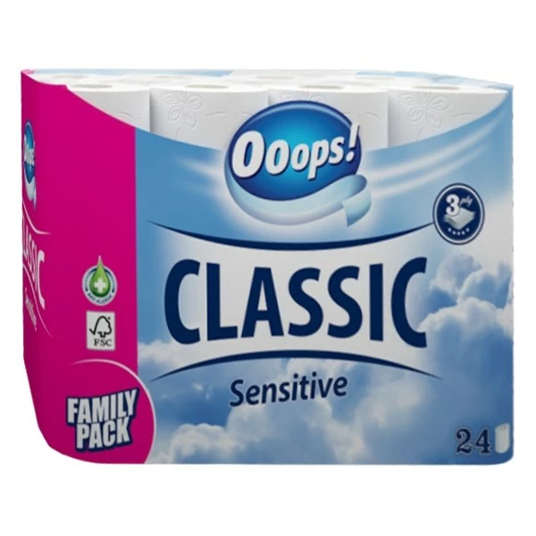 Toalettpapír OOOPS! Classic Sensitive 3 rétegű 24 tekercs KTC30241135 ...