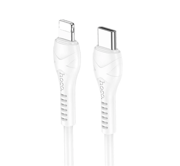 HOCO X37 adatkábel (Type-C - lightning, 27W, 100cm, törésgátló) FEHÉR ...