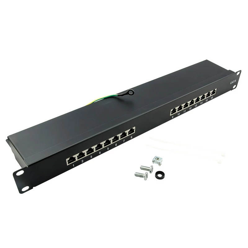Logilink Cat.6 Patch Panel 16-port 19" STP, fekete, EconLine | pcx.hu