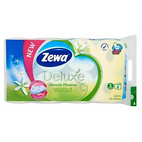 Toalettpapír ZEWA Deluxe 3 rétegű 8 tekercses Jasmine 40879 | pcx.hu
