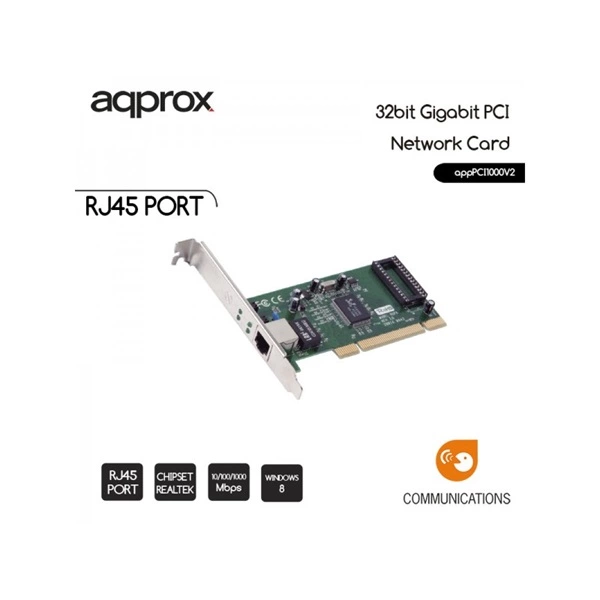 APPROX Vezérlőkártya - PCI csatlakozás RJ45 Gigabit Ethernet port (10 ...