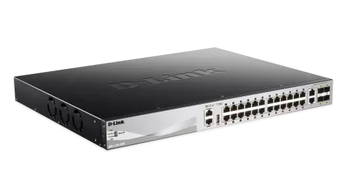 D-link 24 x 10/100/1000BASE-T PoE ports (370W budget) Layer 3 Stackable Managed DGS-3130-30PS/SI ...