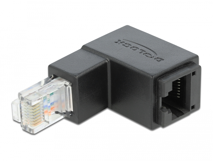 Delock RJ45 adapter apa 90 fokos lefelé néző RJ45 aljzat, Cat.6 UTP ...