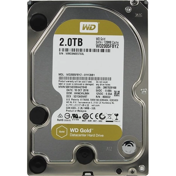 Western Digital 3,5" 2000GB belső SATAIII 7200RPM 128MB Gold WD2005FBYZ ...